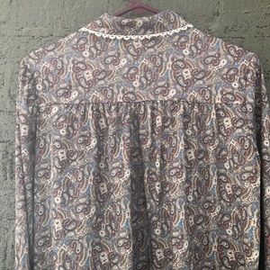 Vintage | Tops | Vintage Damask Buttondown Blouse | Poshmark